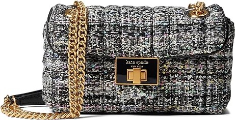 Kate Spade Evelyn Sequin Tweed Small Shoulder Crossbody (Black Multi ...