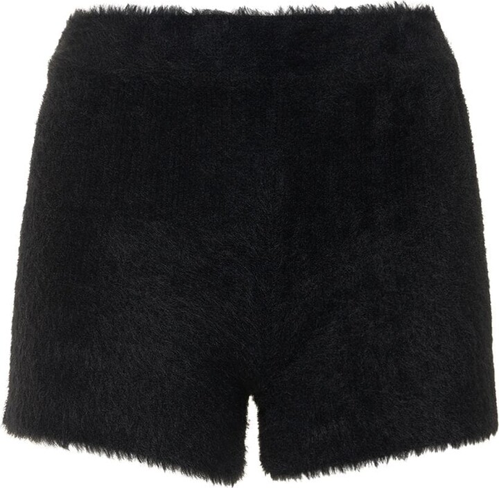 Jacquemus Le Short Neve fluffy knit mini shorts - ShopStyle