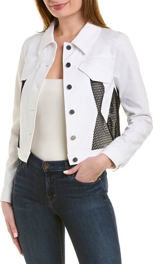 Elie Tahari Mesh Denim Jacket - ShopStyle