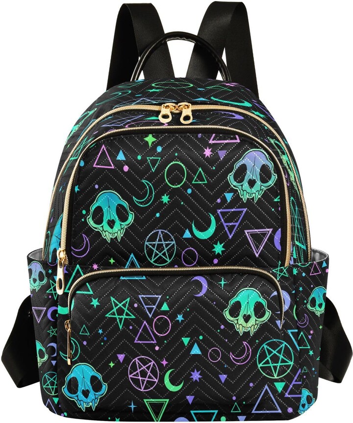 Ksajwzf Women Backpack Rucksack Magic Symbols Skulls Shoulder Bag ...