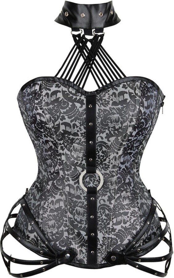 Mecnias Women Lace-Up Floral Basque Bustier - ShopStyle Shapewear