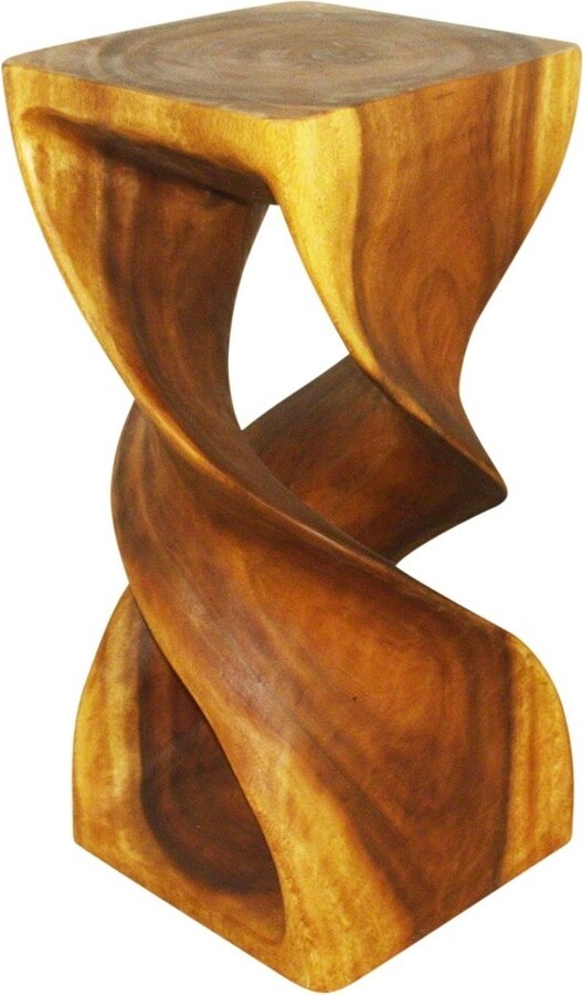 Haussmann® Wood Double Twist Stool Table 14 in SQ x 30 in H Oak Oil ...