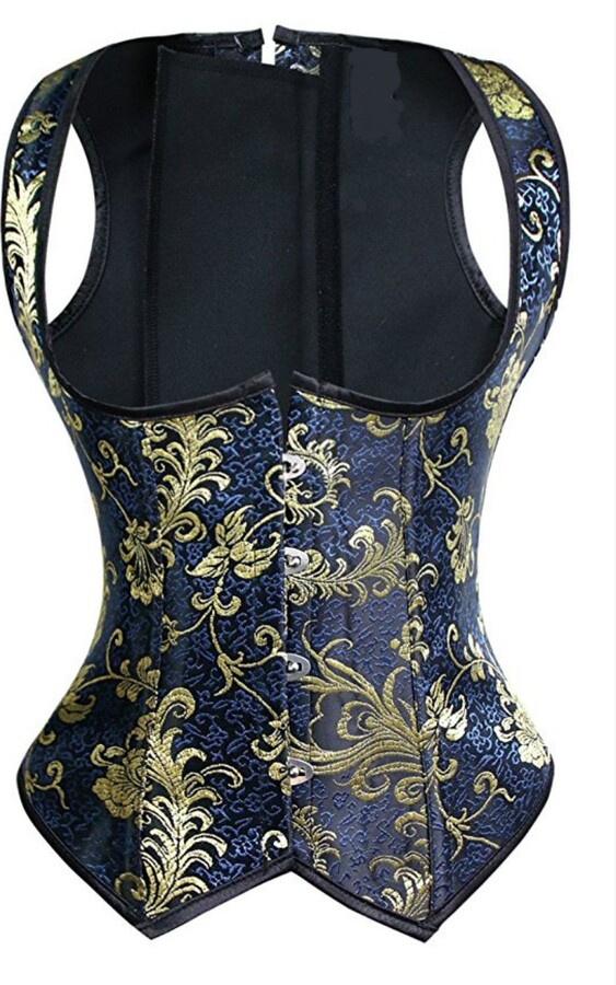 KUOSE Women's Retro Steel Boned Steampunk Basques Bustier Corset Plus ...