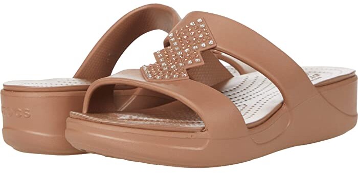 Crocs Monterey Shimmer Slip-On Wedge - ShopStyle Sandals