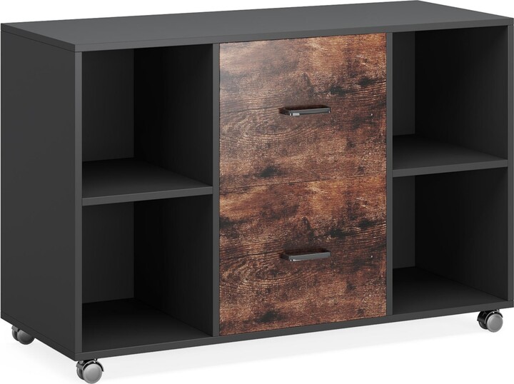 Tribesigns 2 Drawer File Cabinet, Large Mobile Lateral Filing Cabinet Letter Size, Modern ...