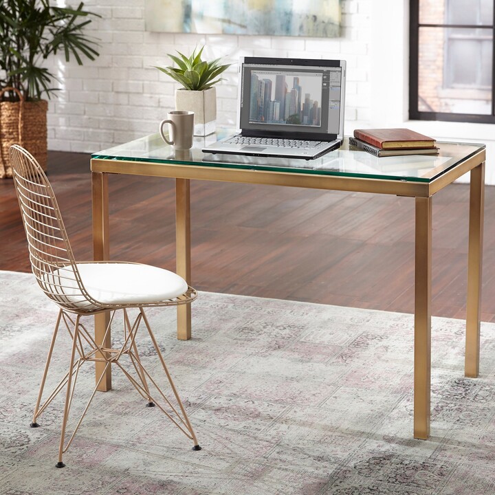Simple Living Manhattan Gold Metal Desk - ShopStyle