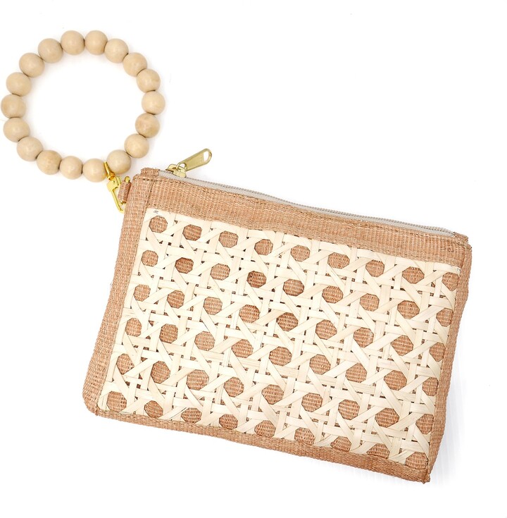 Soli & Sun - The Tina Tan Woven Rattan Wristlet Purse - ShopStyle ...
