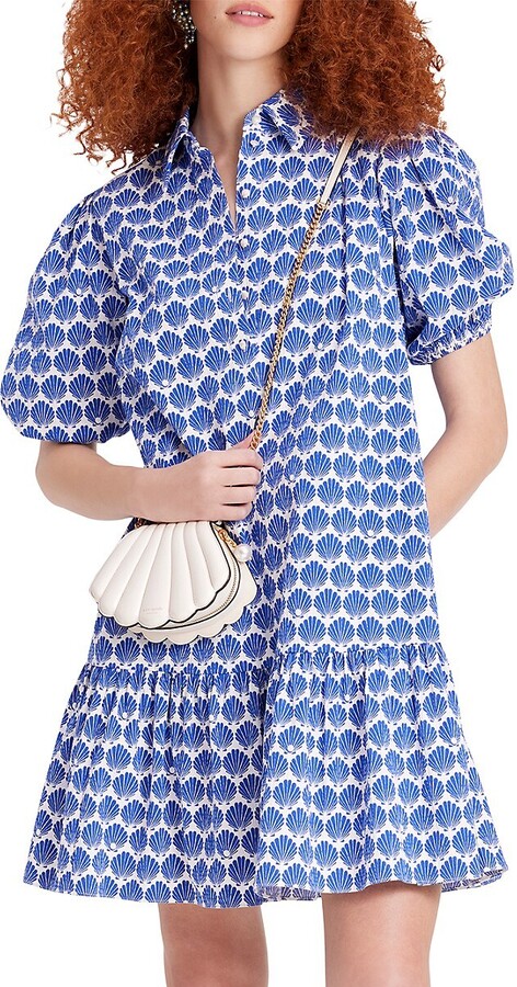 Kate Spade Lake Shell Puff-Sleeve Minidress - ShopStyle