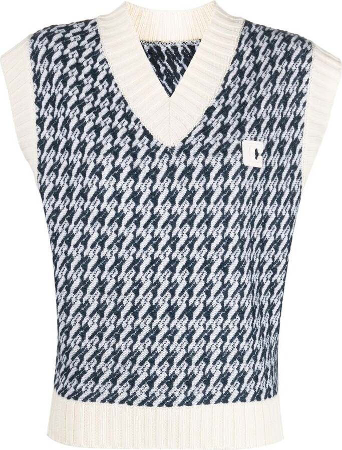 Low Classic Chest Logo-Patch Knit Vest - ShopStyle Sweaters