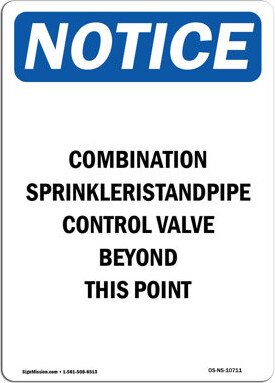 SignMission Combination Sprinkler Standpipe Sign - ShopStyle Desks
