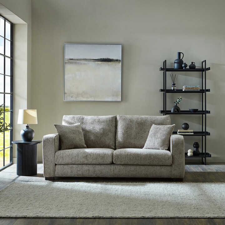 Dunelm Carson Deep Sit Chunky Chenille 3 Seater Sofa Brown - ShopStyle