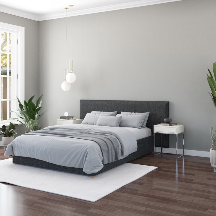 Dunelm Hanging Wall Panel Dual Mount Saxon Twill Headboard Charcoal ...