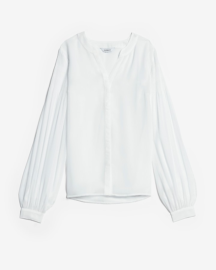 Express Pleated Sleeve Top - ShopStyle