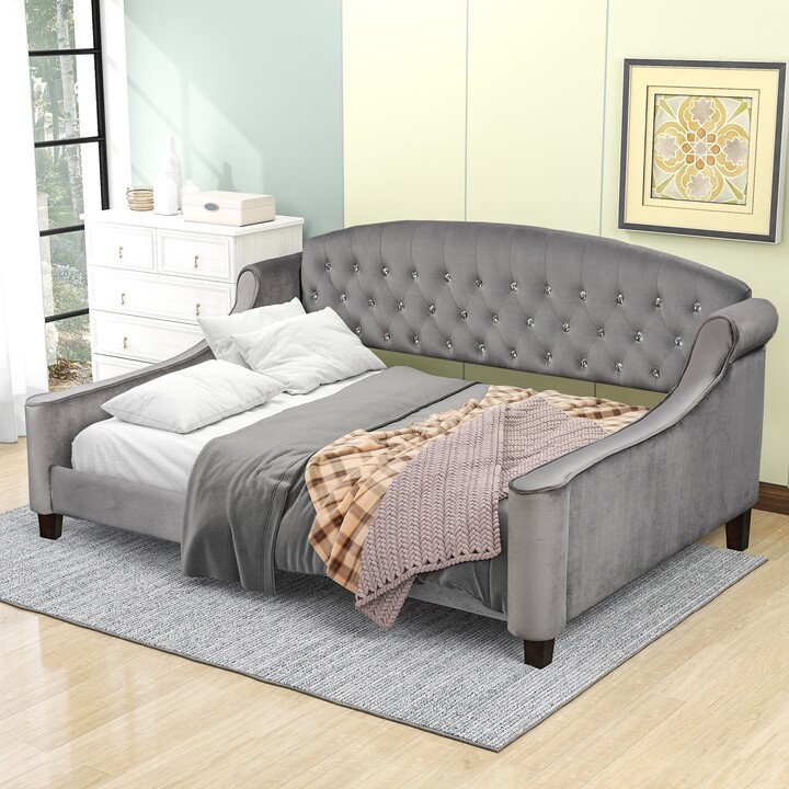 INSEUS Modern Luxury Tufted Button Daybed,Twin,Gray - ShopStyle Daybeds
