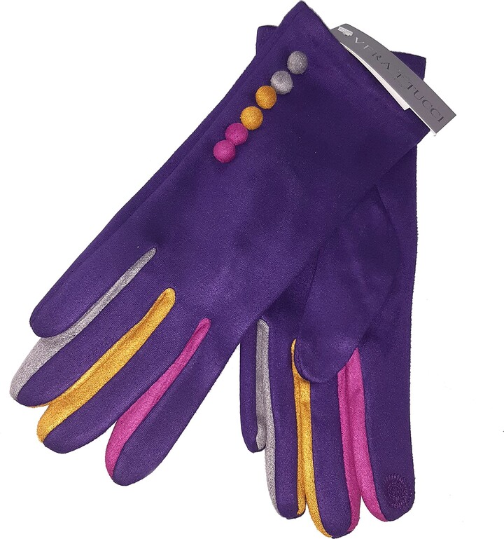 'Margot' Ladies' Gloves Vera Tucci Suede Feel Touch Screen Multi ...