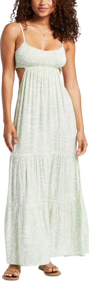 Roxy Juniors' Hot Tropics Smocked-Bodice Cutout Maxi Dress - ShopStyle