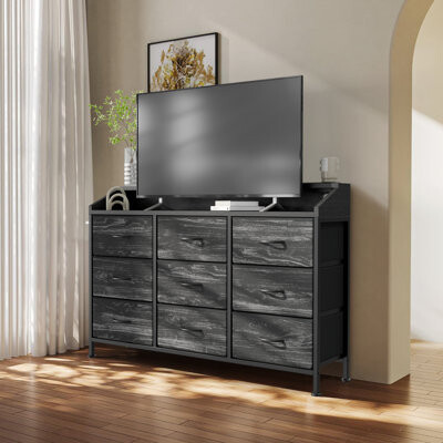 Wrought Studio Dresser For Bedroom With Led Lights & Charging Station ...