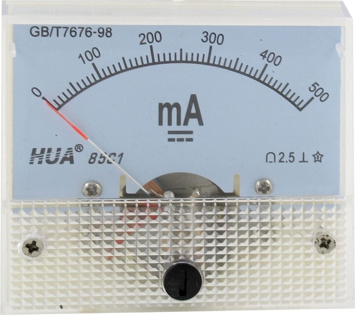 Unique Bargains 85C1 Rectangle Shaped 0-500mA Analog Panel Ammeter ...