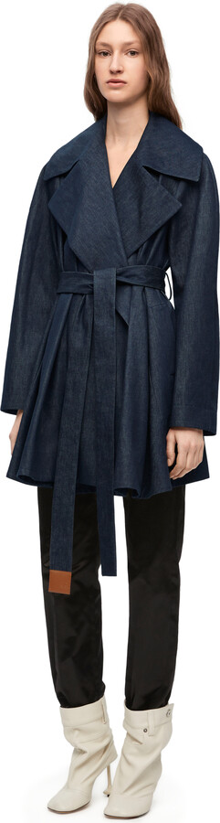 Loewe Luxury Trapeze coat in denim - ShopStyle