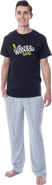 Intimo Willy Wonka Men' Wonka Chocolate Bar Sleep Pajama Set Shirt Pant ...