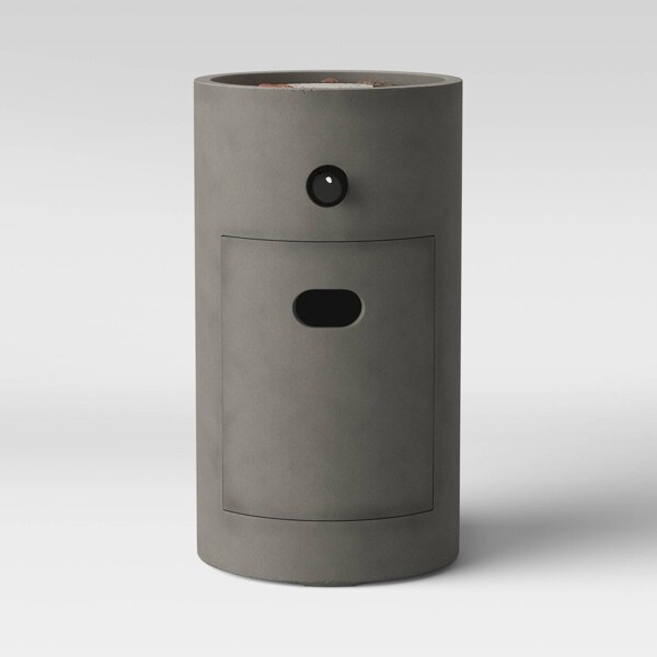 Threshold 17" Pipestone Outdoor Column Fire Pit Gray Modern Propane Gas ...