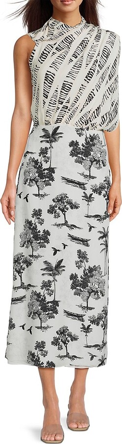 Juan de Dios Gioconda Silk Tree Midi-Dress - ShopStyle