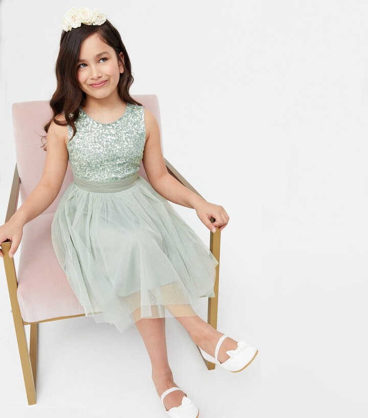 Mini Maya Light Green Sequin Bow Dress - ShopStyle