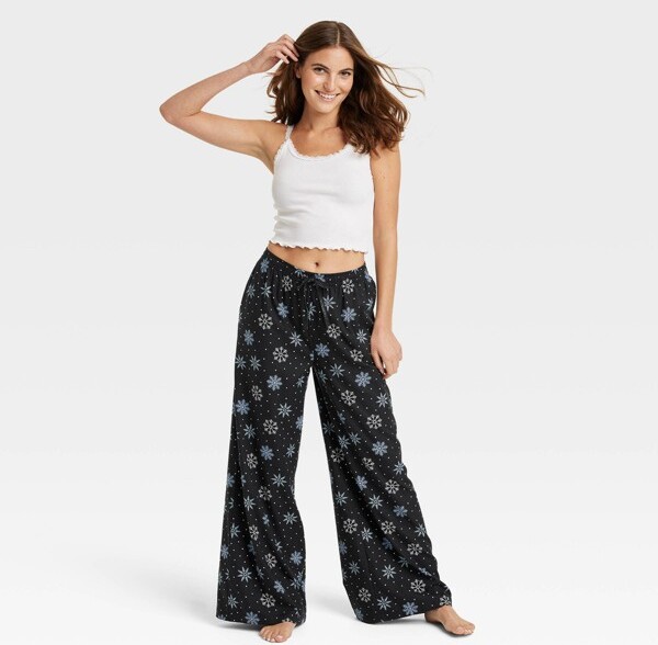 Colsie Women' Woven Wide Leg Pajama Pant - Colie™ Black S - ShopStyle