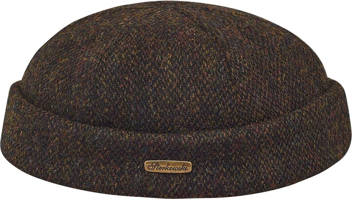 Sterkowski Docker Leon Beanie Harris Tweed 54 cm Black/Yellow ...