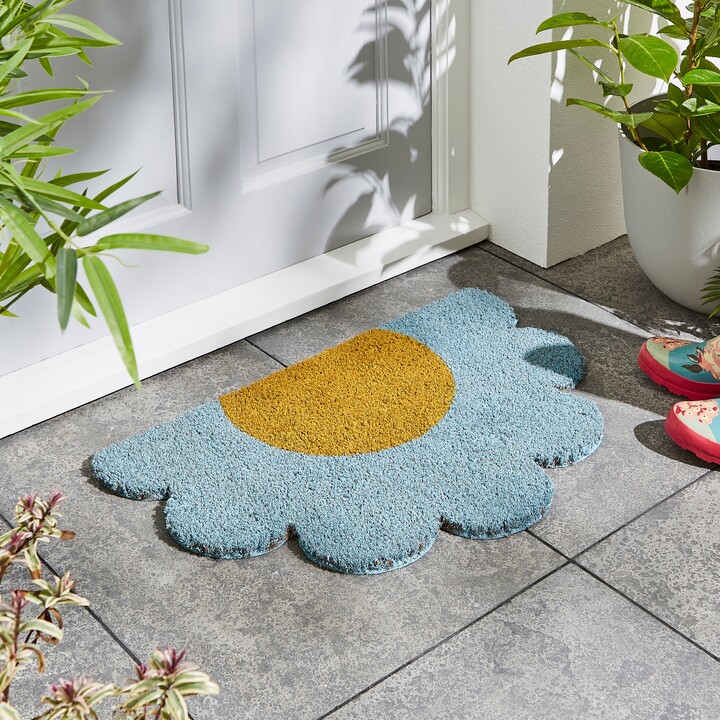 Dunelm Flower Half Moon Coir Doormat - ShopStyle Rugs