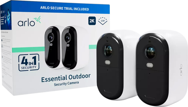 Arlo Essential 2 Outdoor Wireless Smart Security System with Two 2K ...