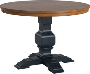 Three Posts Fortville Rubberwood Solid Wood Pedestal Dining Table ...