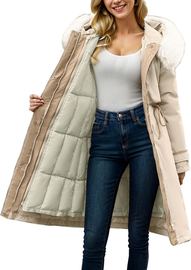 MODSGUE Winter Jacket Women's Business Winter Parka Regular Fit Coat ...