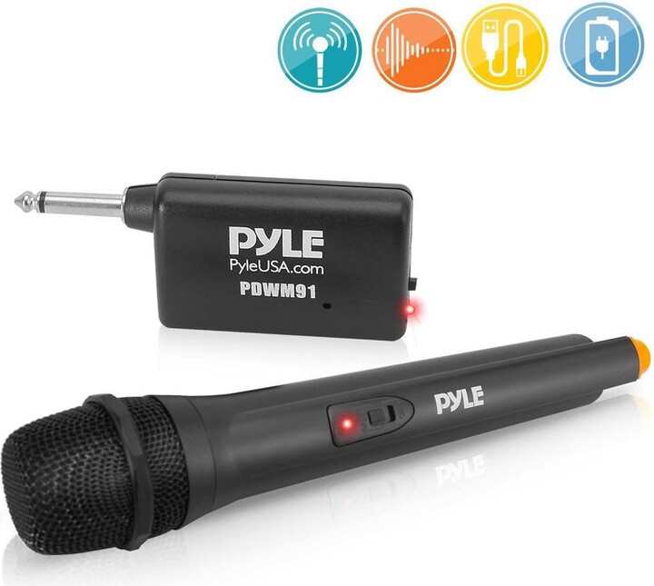 Pyle Vhf Wireless Microphone Adapter System, Pro Audio Wireless Mic ...