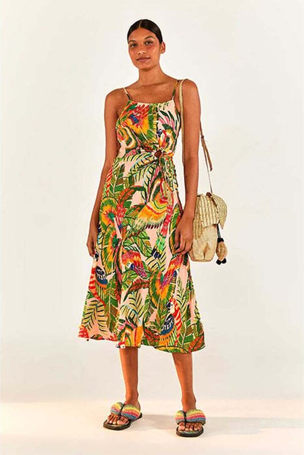 Farm Rio Macaw Leaves Midi Dress - ShopStyle