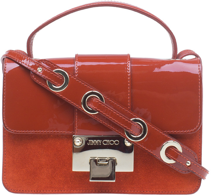 Jimmy Choo Red Patent Leather and Suede Rebel Crossbody Bag - ShopStyle