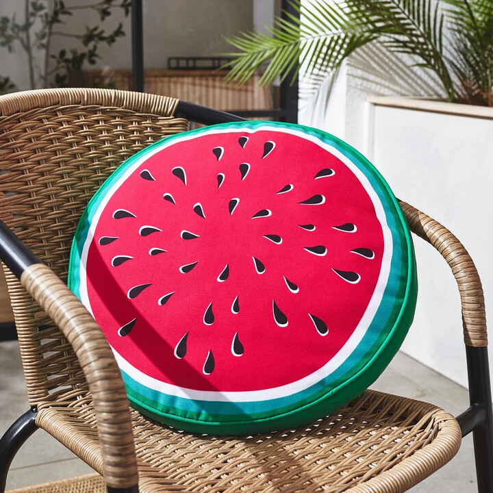 Dunelm Watermelon Shaped Outdoor Cushion Red/Green/Black - ShopStyle