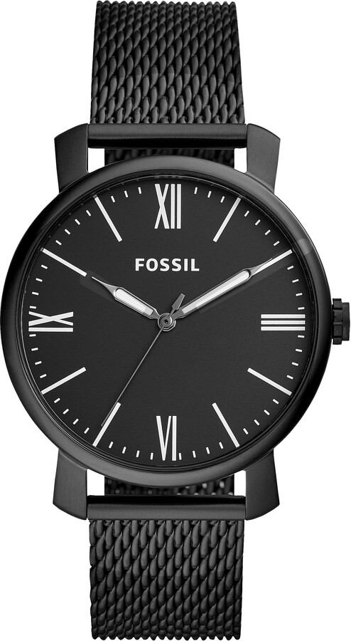 Fossil Men's Rhett Three-Hand, Black-Tone Stainless Steel Watch - ShopStyle