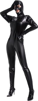 SDGHH-8MMDM Women's Sexy Latex Catsuit Clothing PVC Shiny Catsuit Faux ...