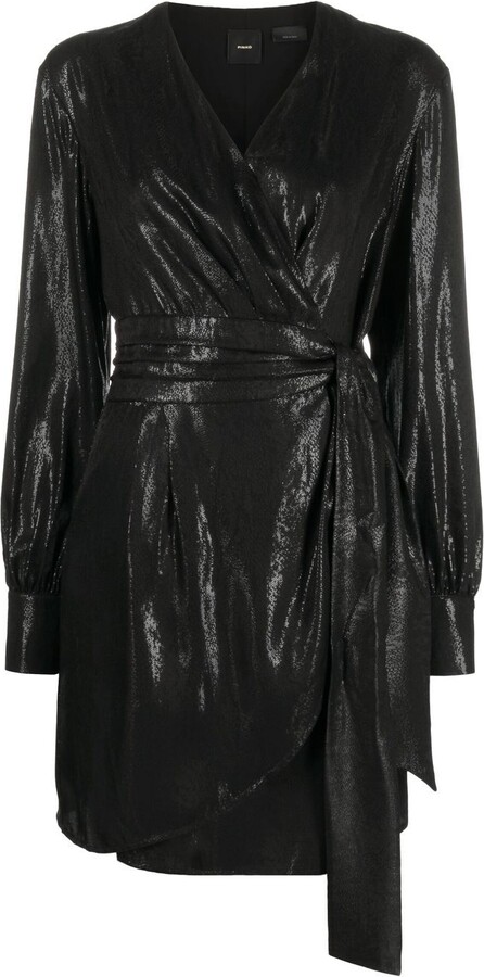 Pinko Wrap-Around Satin Mini Dress - ShopStyle