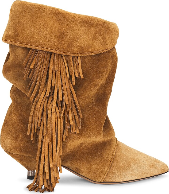 Isabel Marant Edrik Fringes Boot in Cognac - ShopStyle