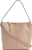 Cheval Made In Italy Leather Rigid Bucket Bag With Top Metal Closure ...