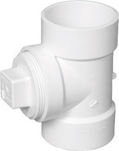 Charlotte Pipe 4 in. Hub X 4 in. D Hub PVC Cleanout Tee 1 pk ...