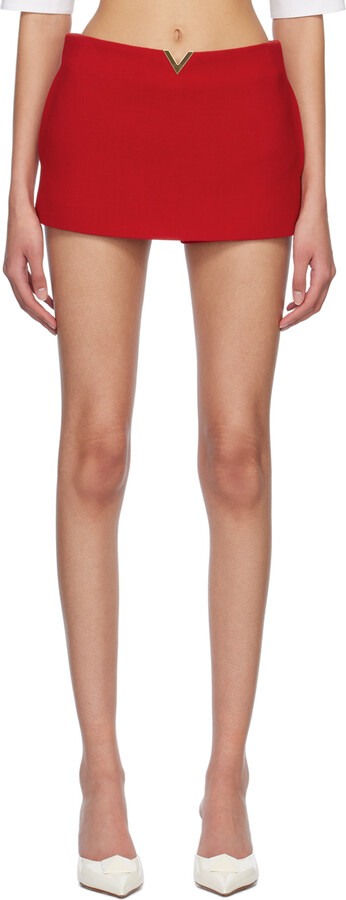 Valentino Red V-Cut Skort - ShopStyle