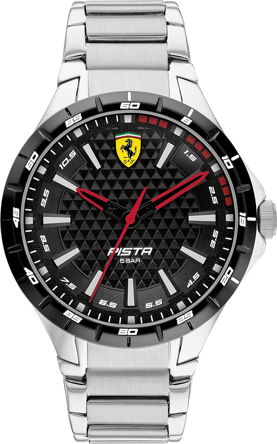 Ferrari Scuderia Pista Men's Quartz Stainless Steel and Link Bracelet ...