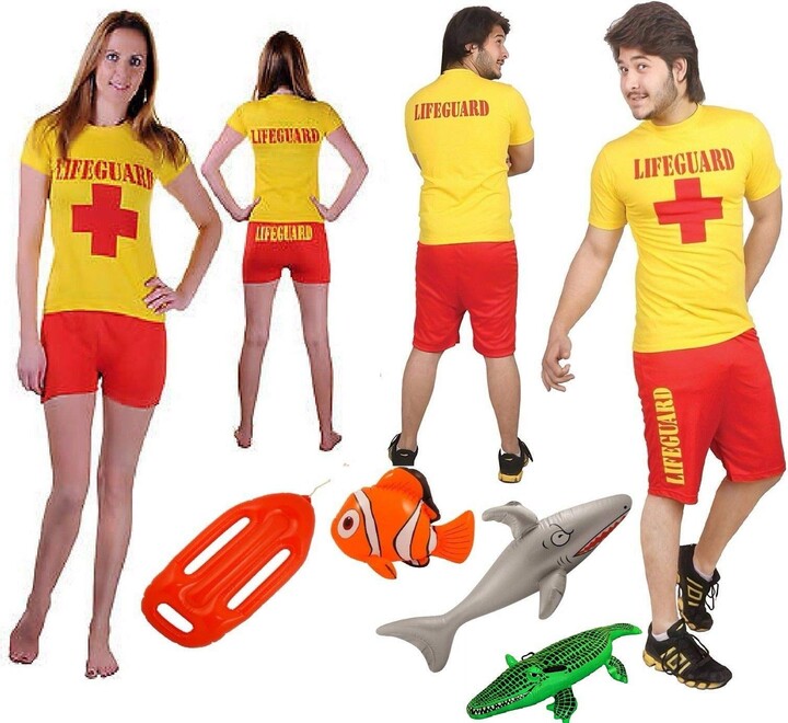 Clossy London Miami Beach Men Women Lifeguard Fancy Dress Costume ...
