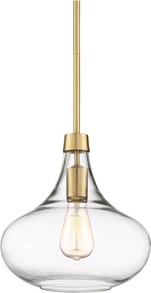 Possini Euro Design Asni Brass Mini Pendant Light 11" Wide Modern Clear ...