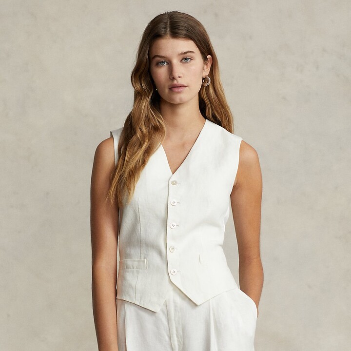 Ralph Lauren Linen-Front Vest - ShopStyle