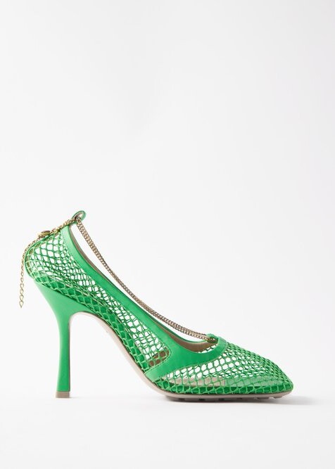 Bottega Veneta Stretch 90 Mesh And Leather Pumps - ShopStyle