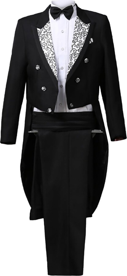Generic Mens Tuxedo Suits 4 Piece Slim Fit Formal Magic Show Costume ...